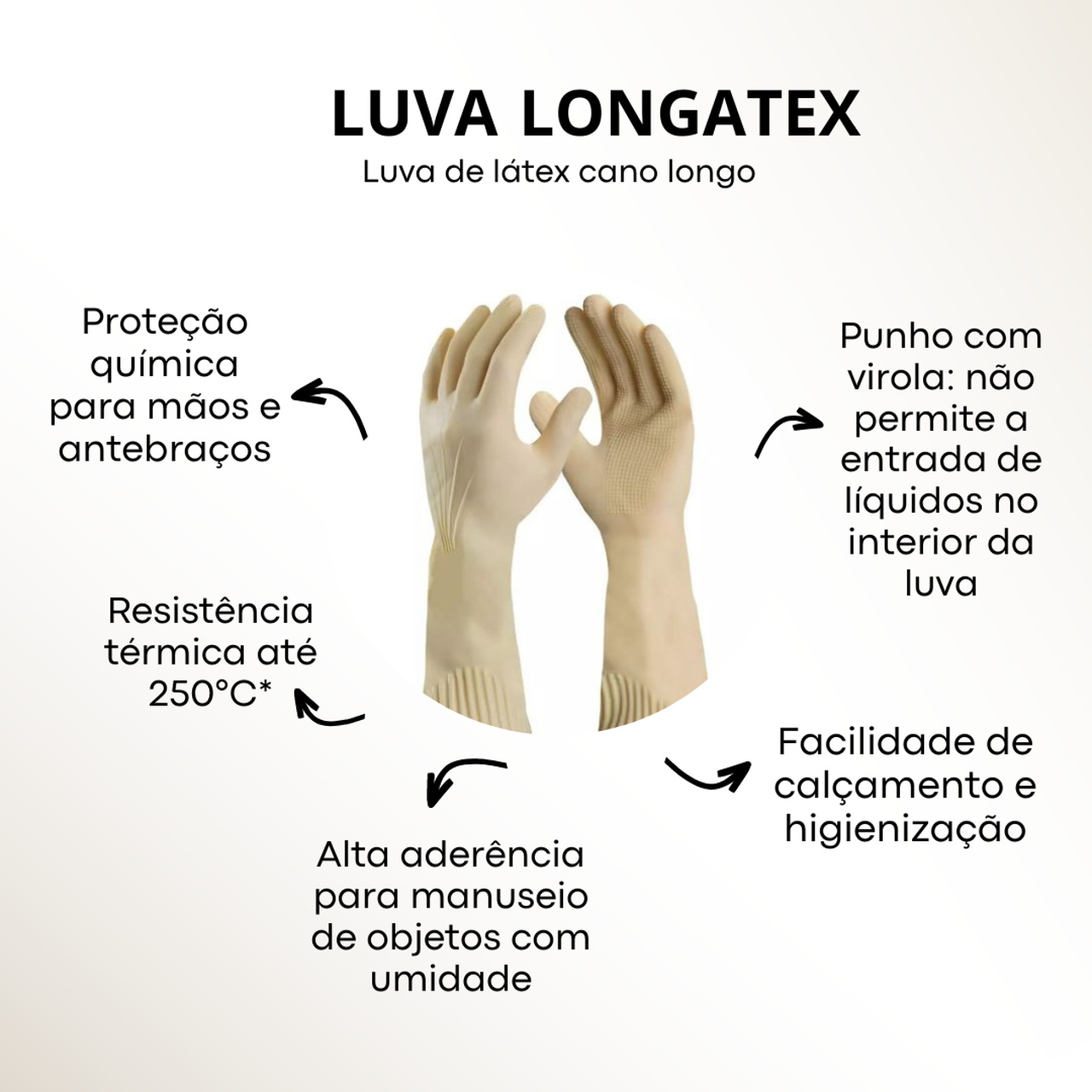 Luva Látex Cano longo - Longatex - Danny - Engenorma