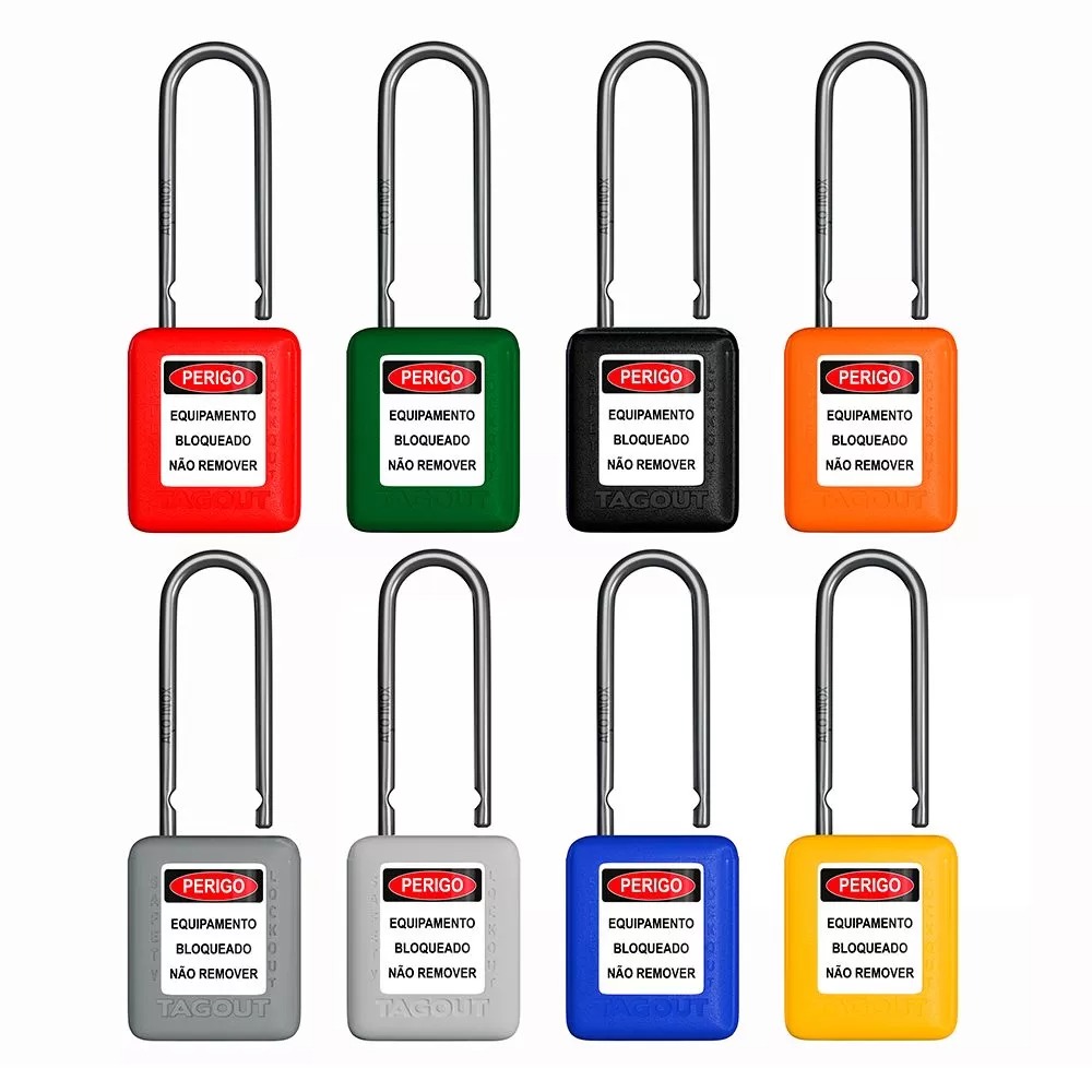 CADEADO DE BLOQUEIO LOTO HASTE INOX 38 MM VERMELHO - Engenorma