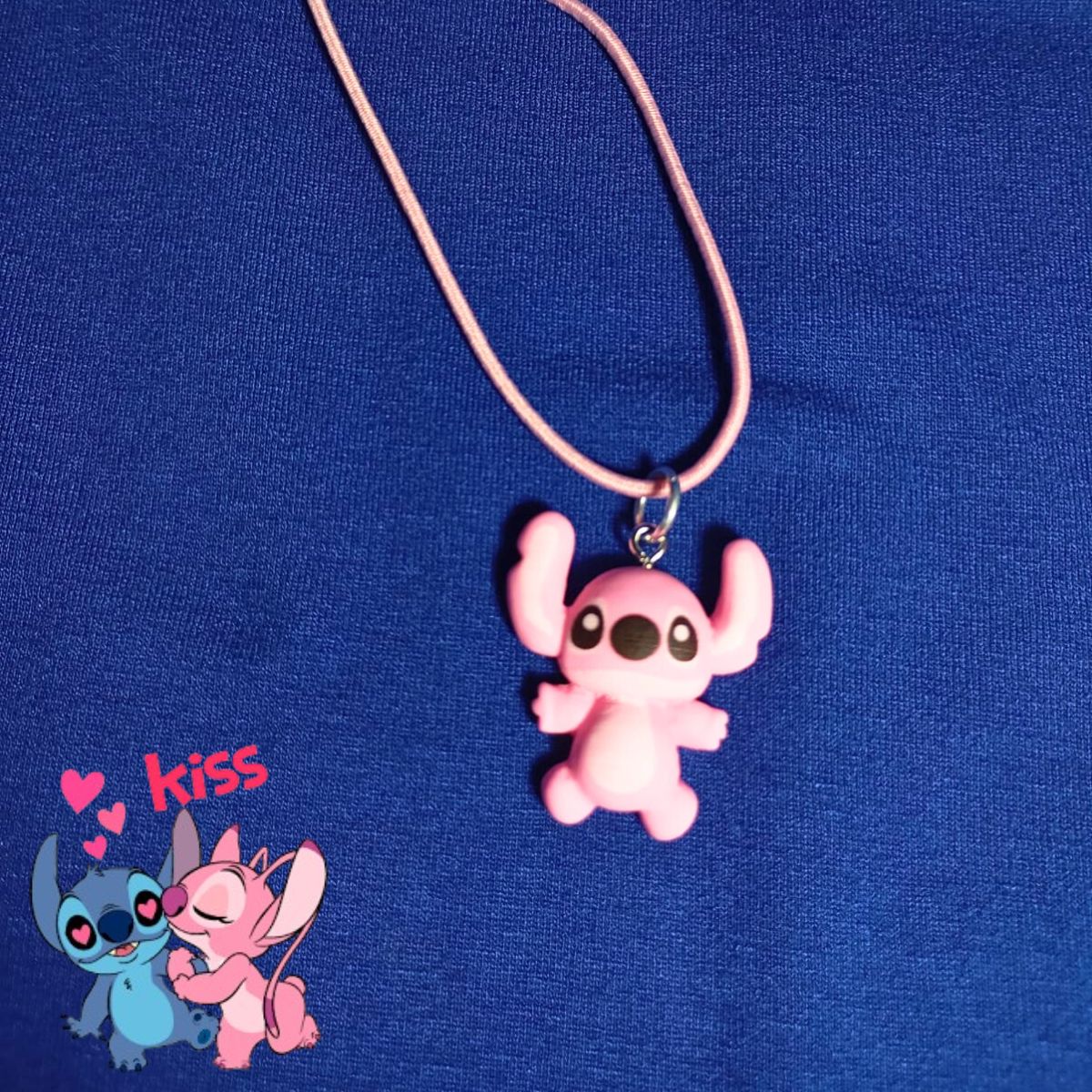 Colar Infantil Lilo Stitch Cor de Rosa Disney Desenho Novo - Bicudos Store