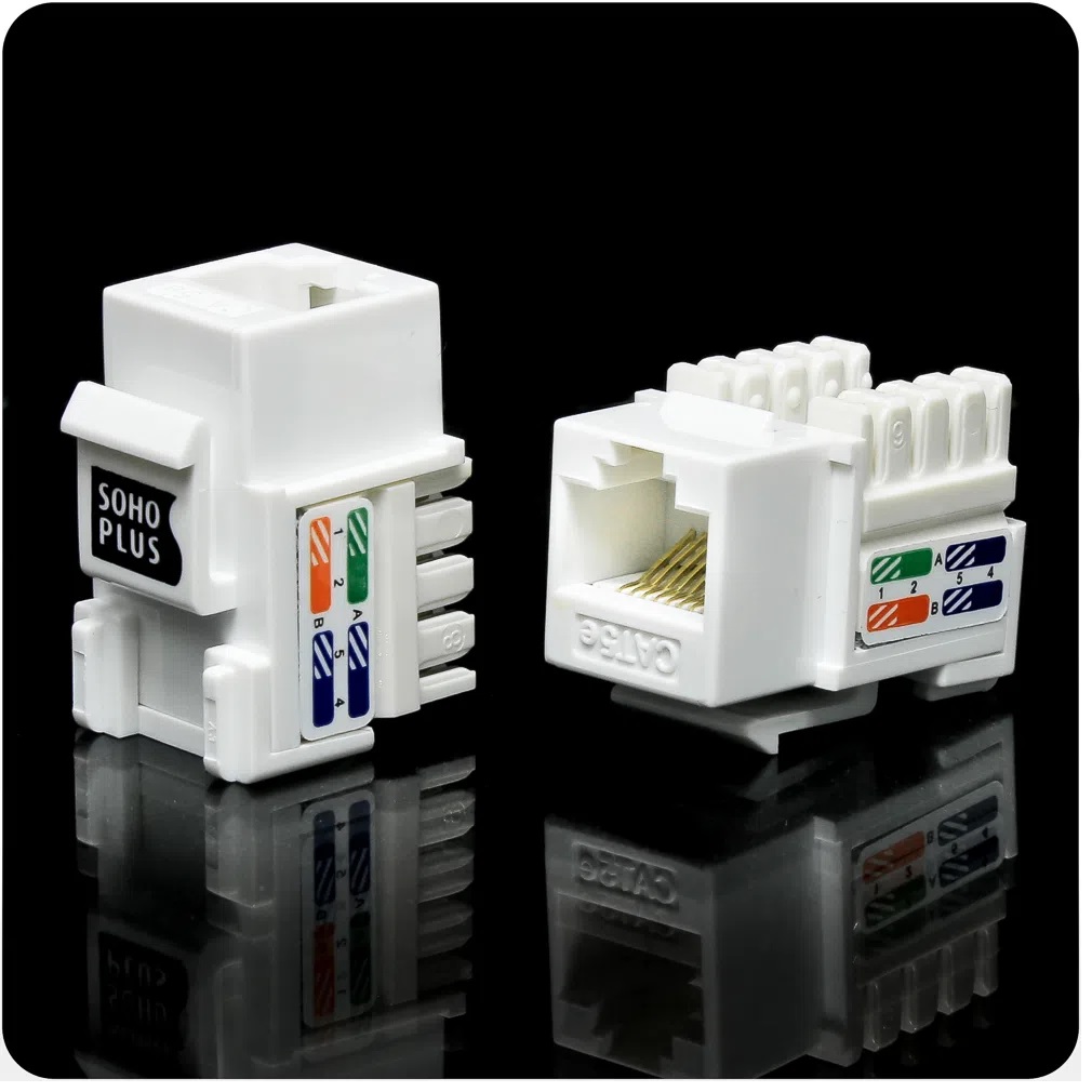 Espelho 4x4 Com 2 Tomada 10A, 1 RJ45 Cat5, 1 RJ11 Telefone - ESM44-M5 ...