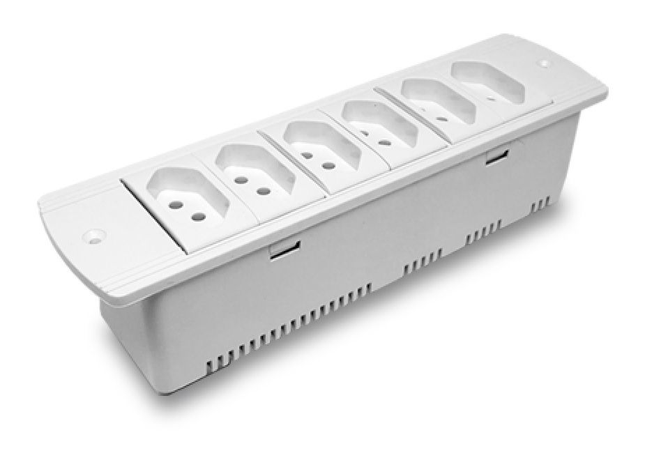 Régua De Tomada Para Embutir 6 Tomadas 10A - Dealmex