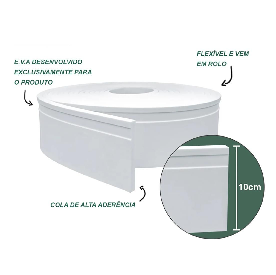 Rodapé Autocolante Flexível Eva RP16 100mm 5m + Brinde - Suavi ...