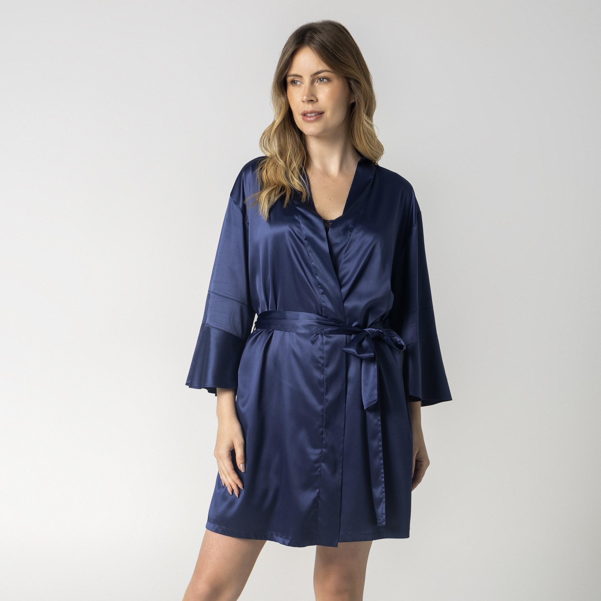 Robe Feminino Curto Cetim Rosê - Inspirate Atacado