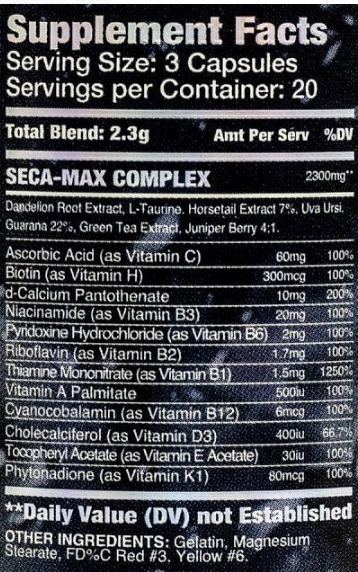 Seca Max 60 caps - DYNAMIC FORMULAS - Spartacus Importados