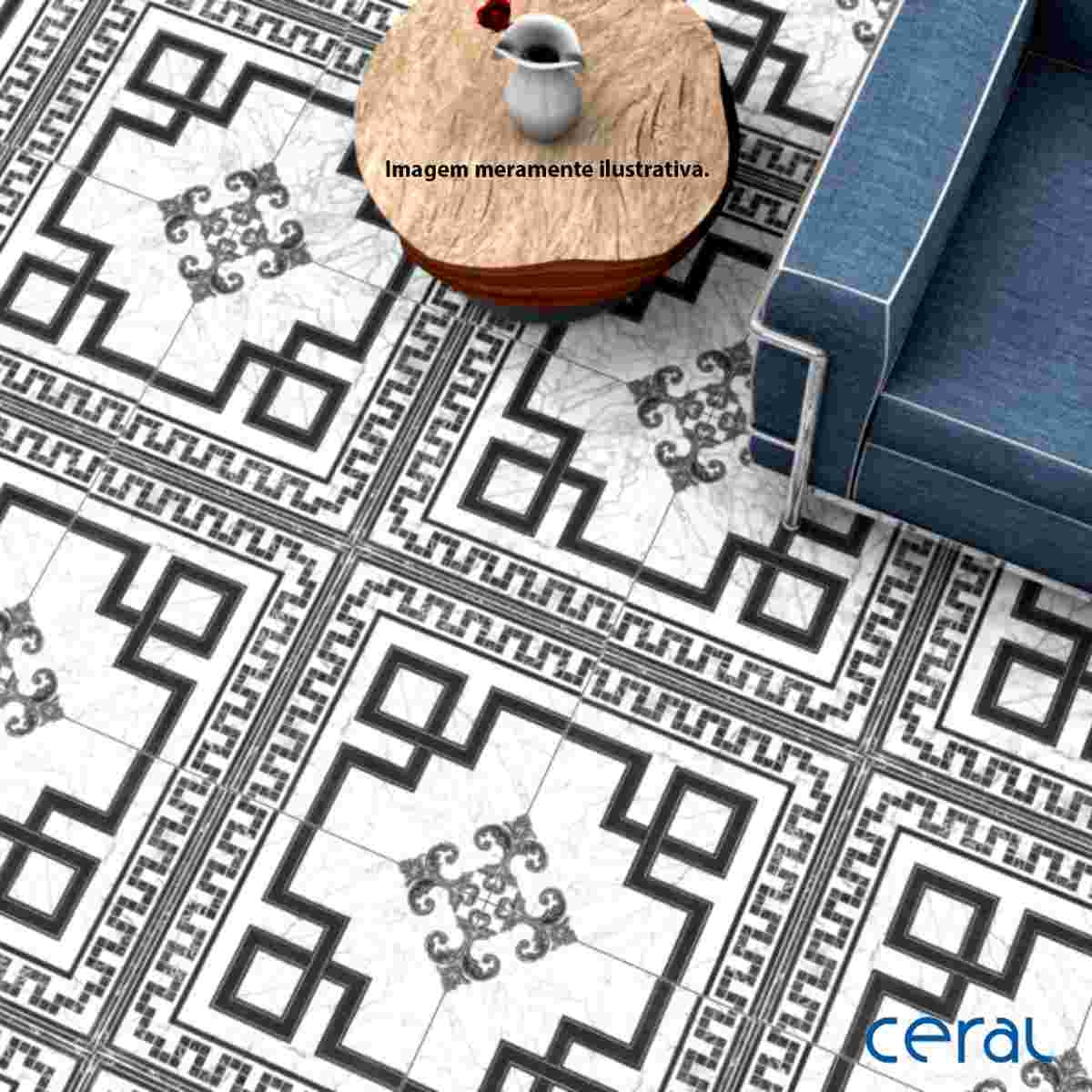 Piso 43x43 Bold Brilhante Belgrado Preto e Branco Cx/2,06m² Ceral - Oca ...