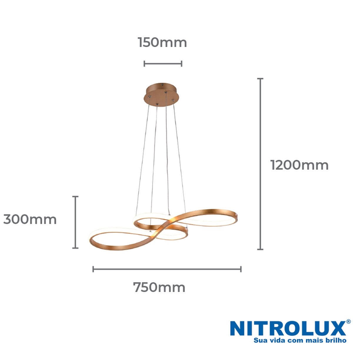Pendente LED 3 em 1 40W LP016A Dourado - Nitrolux - Oca Pisos e ...
