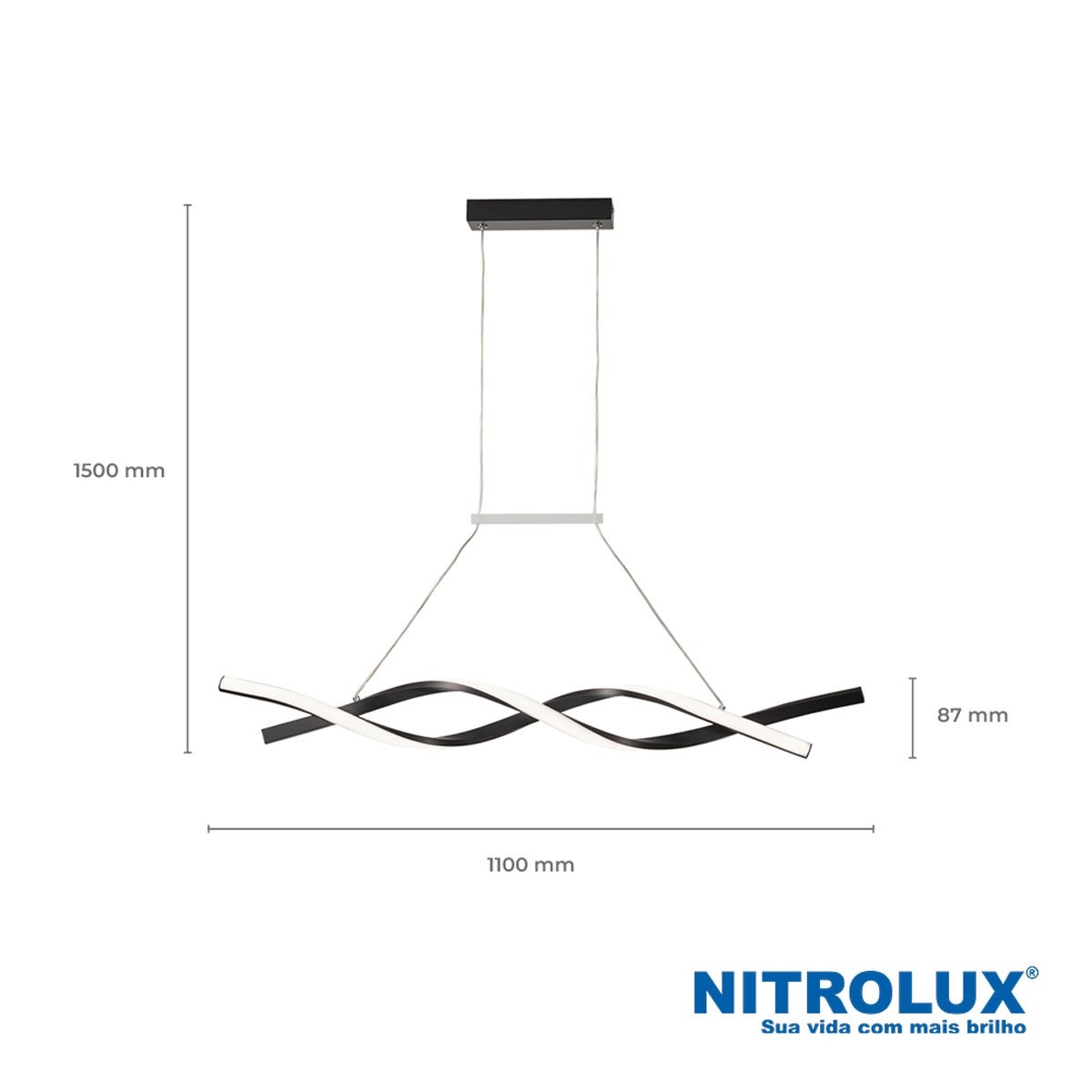 Pendente LED 3 Em 1 30W LP202P Preto - Nitrolux - Oca Pisos e Revestimentos