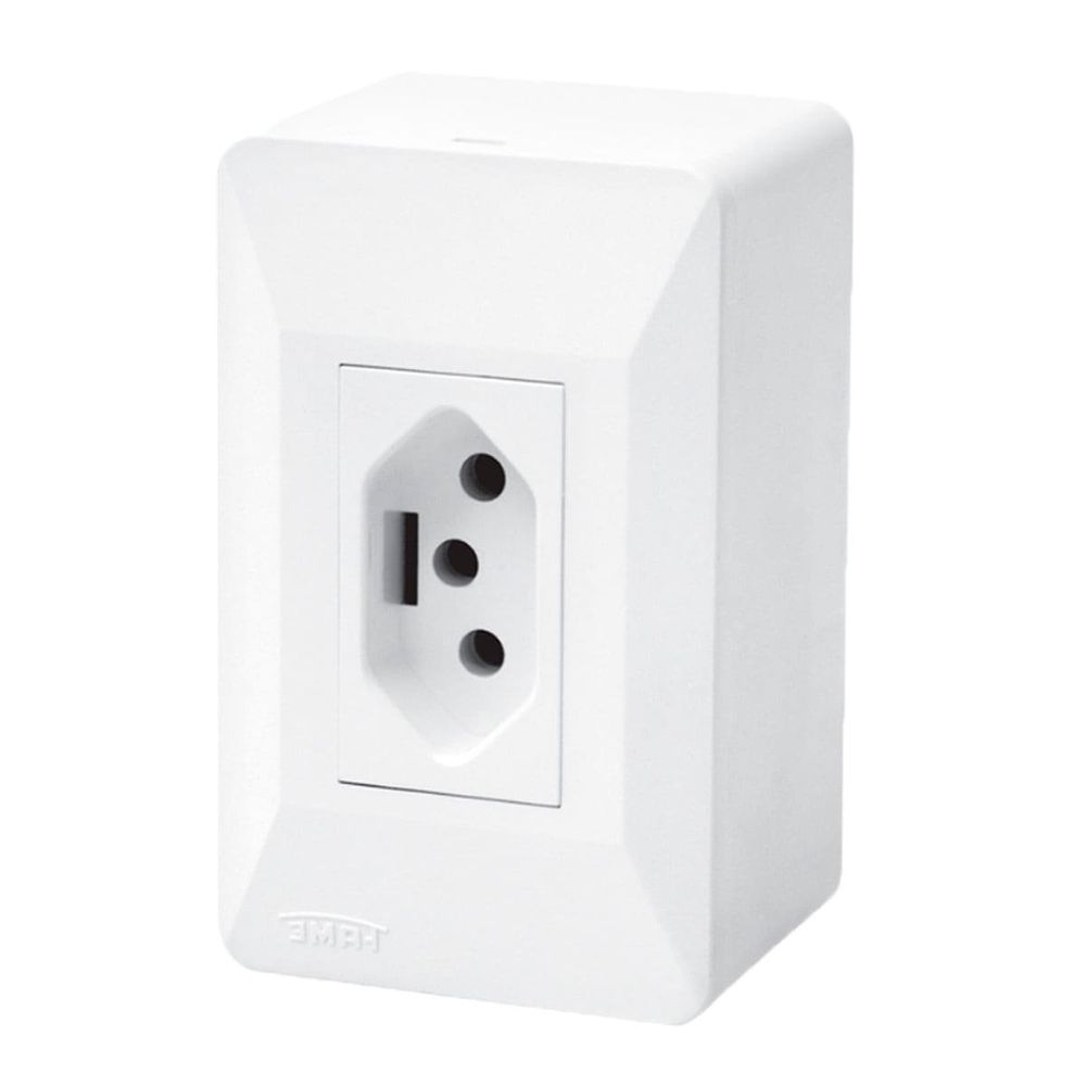 Tomada Externa 2p+t Com Placa E Caixa 20/a250v Evidence 3504 Branco ...