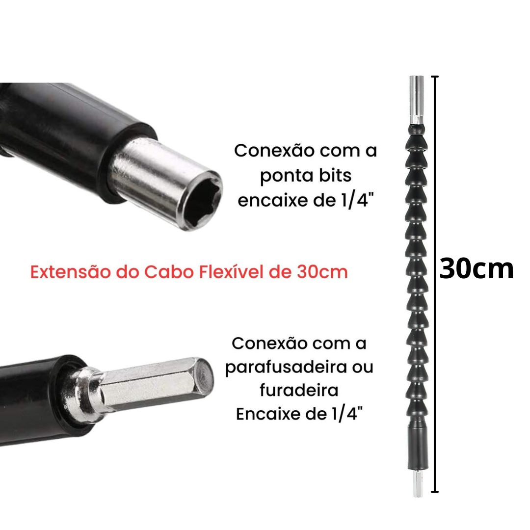 Eixo Extensor Flexível Prolongado De Alcance Parafusadeira - www.uzidecor.com.br