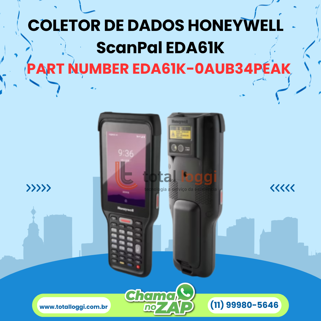 Honeywell EDA61K Wi-Fi com Teclado 57 Teclas – Robustez - Total Loggi