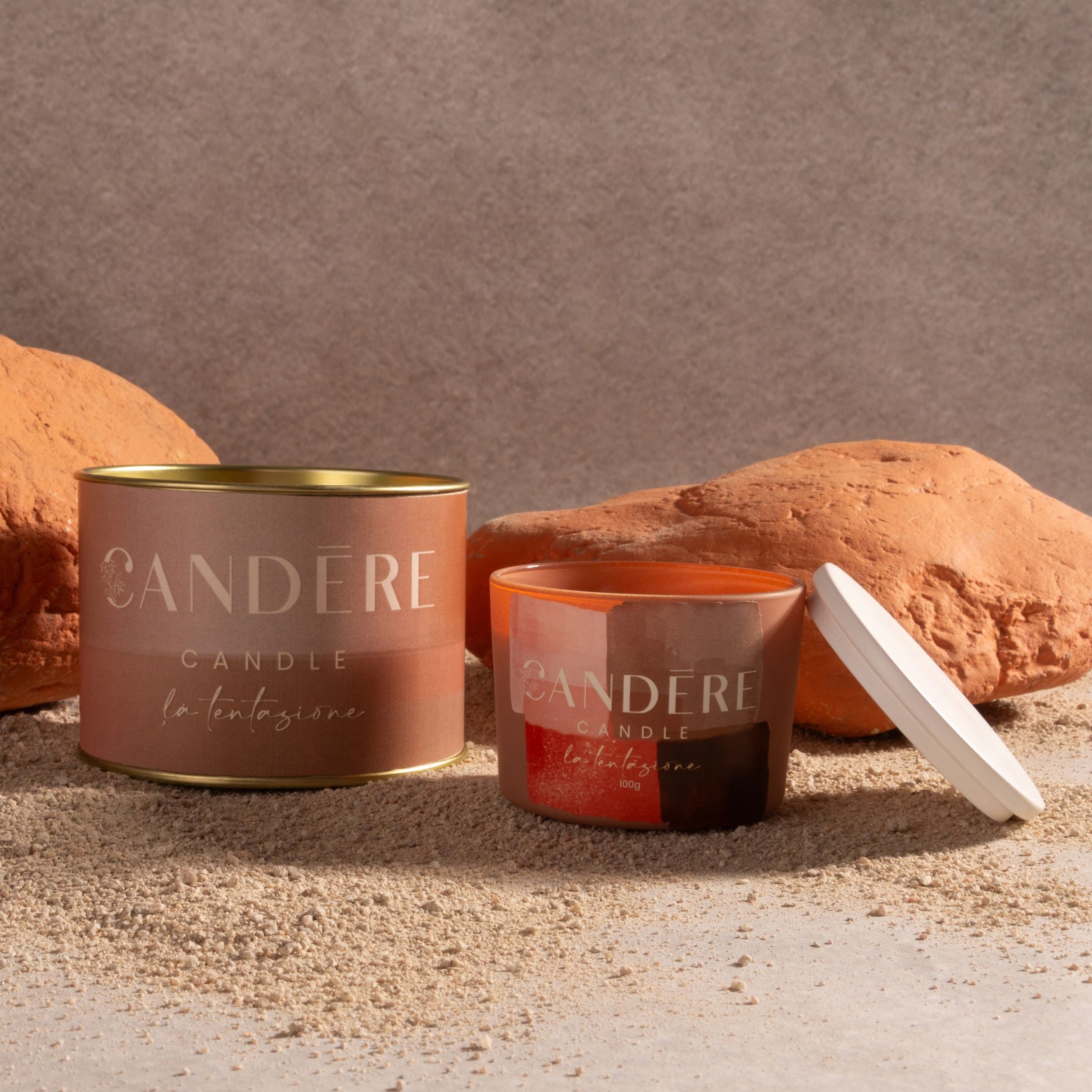 Vela aromática La tentacione - Linha Italy - 100 e 200 g - Candere Candle