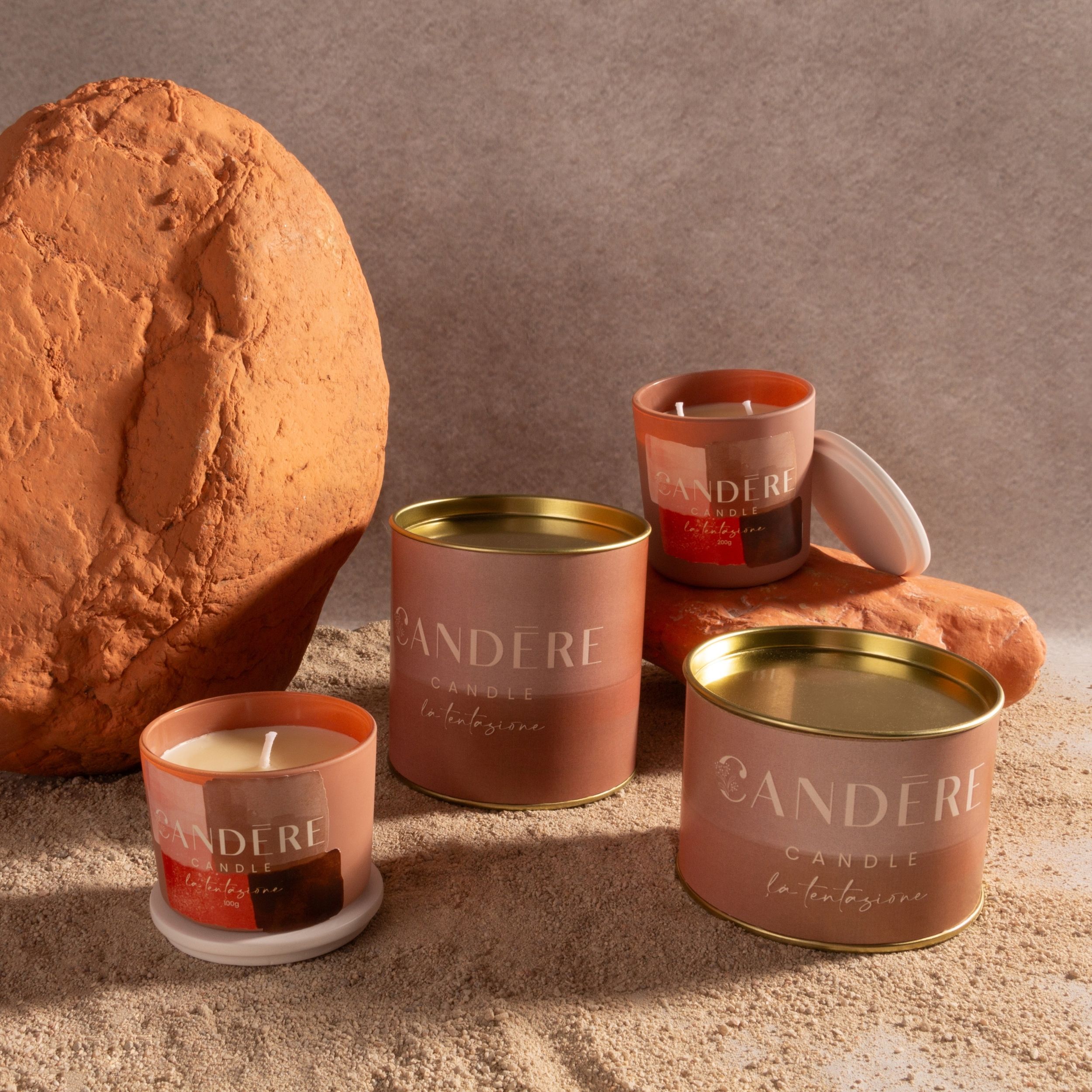 Vela aromática La tentacione - Linha Italy - 100 e 200 g - Candere Candle