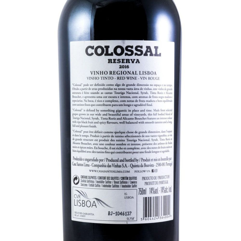 Vinho Tinto Colossal Reserva 750ml - Queens For Wines