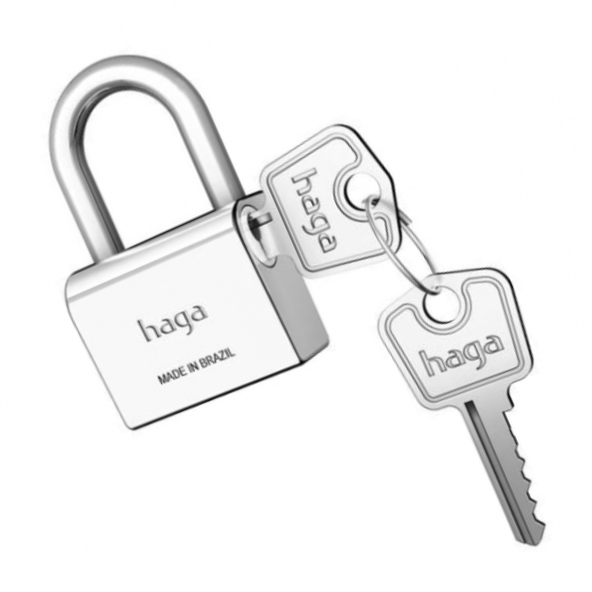 CADEADO HAGA 55MM, CROMADO - MEGAFER