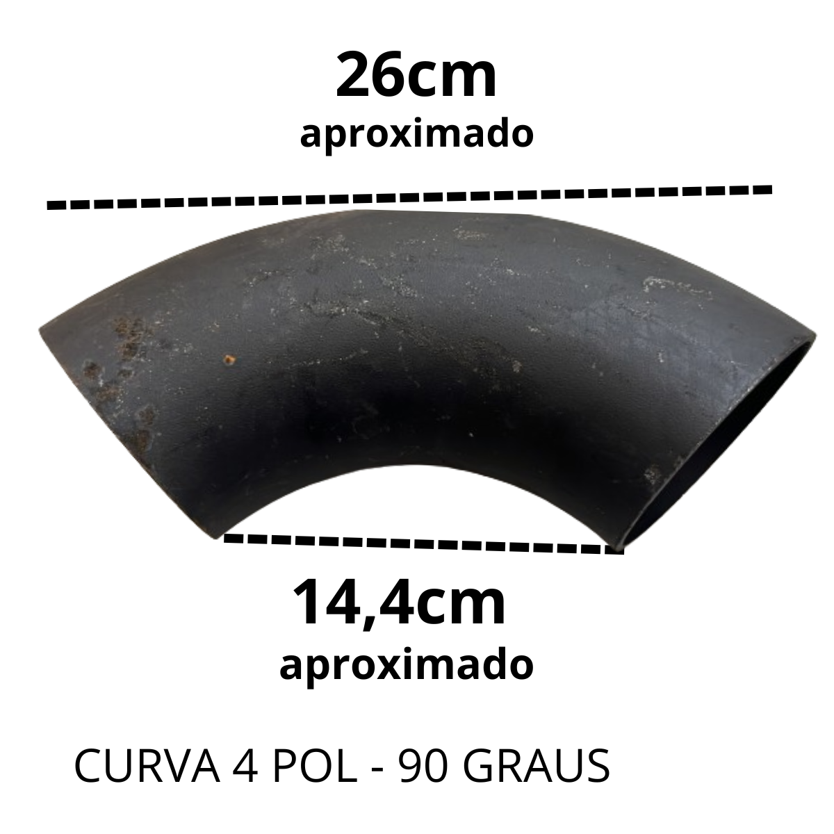 Curva, cotovelo de 4 (externa) 90 graus, em aço carbono - MEGAFER