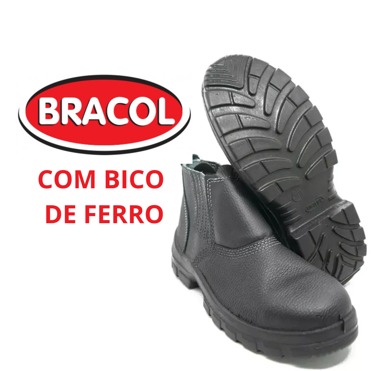 Botina de segurança bracol com bico de ferro n:44 - MEGAFER