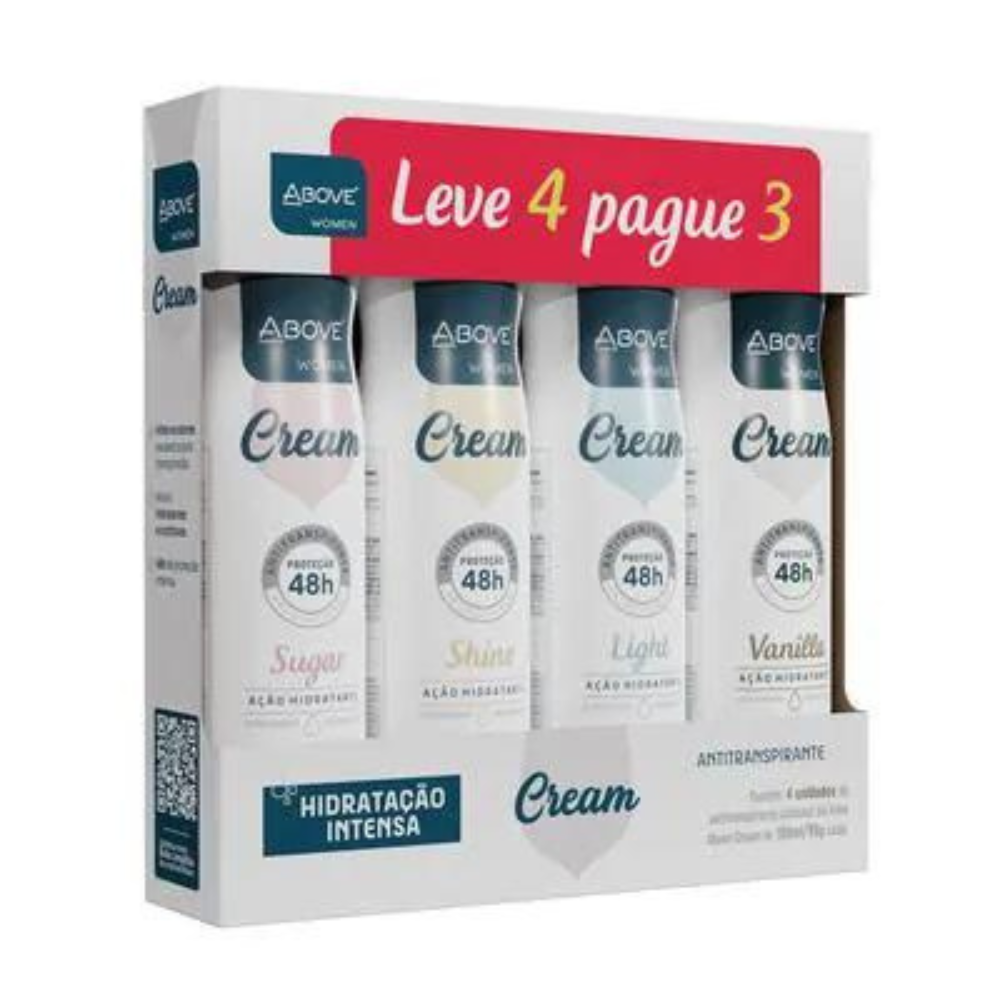 Kit Desodorante Aerosol Above Cream 150ml Leve 4 Pague 3 - Montreal ...