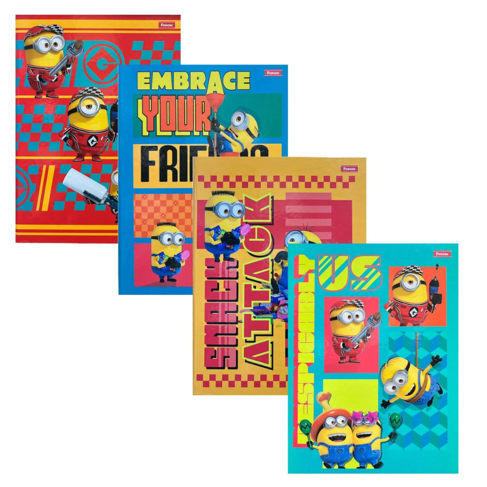 Caderno Brochura Universitário Minions 80 folhas Foroni Capas Sortidas ...