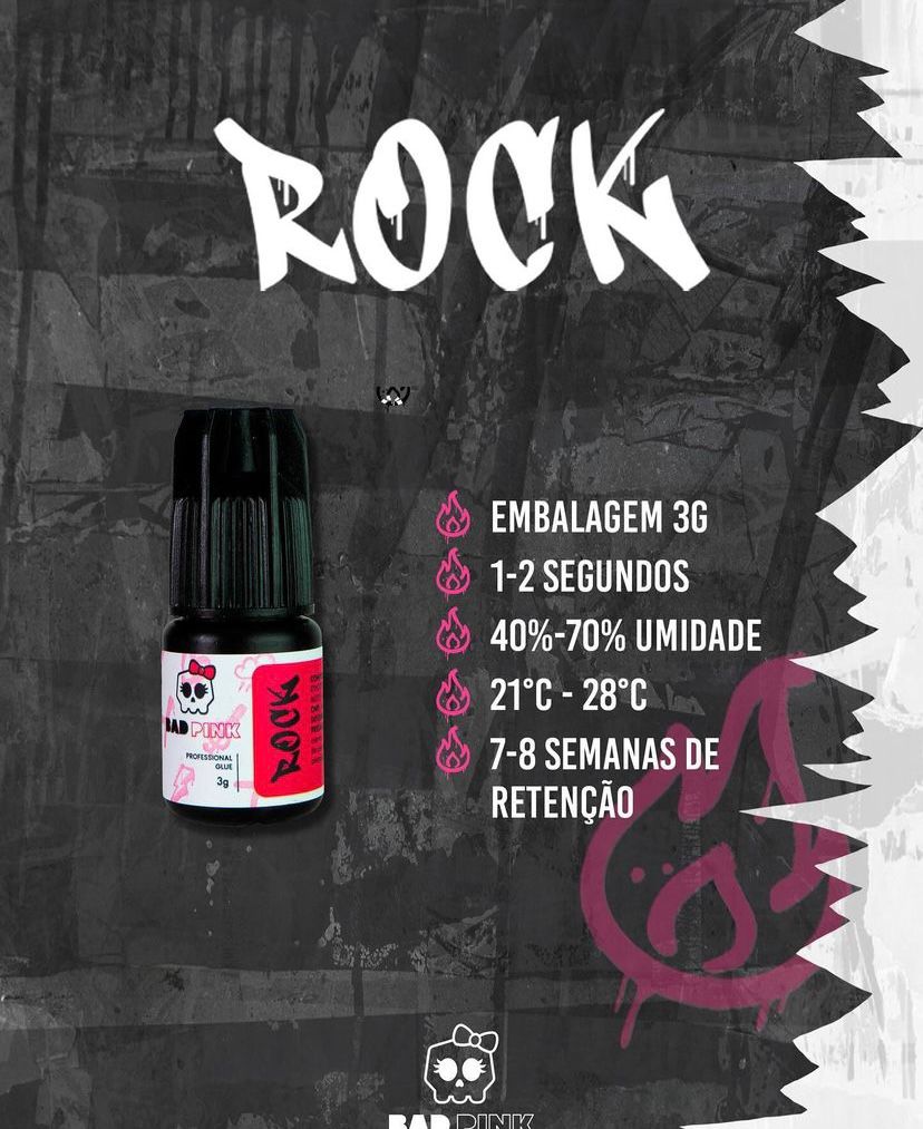 Adesivo BAD PINK - ROCK - Loja da Micro e Cílios
