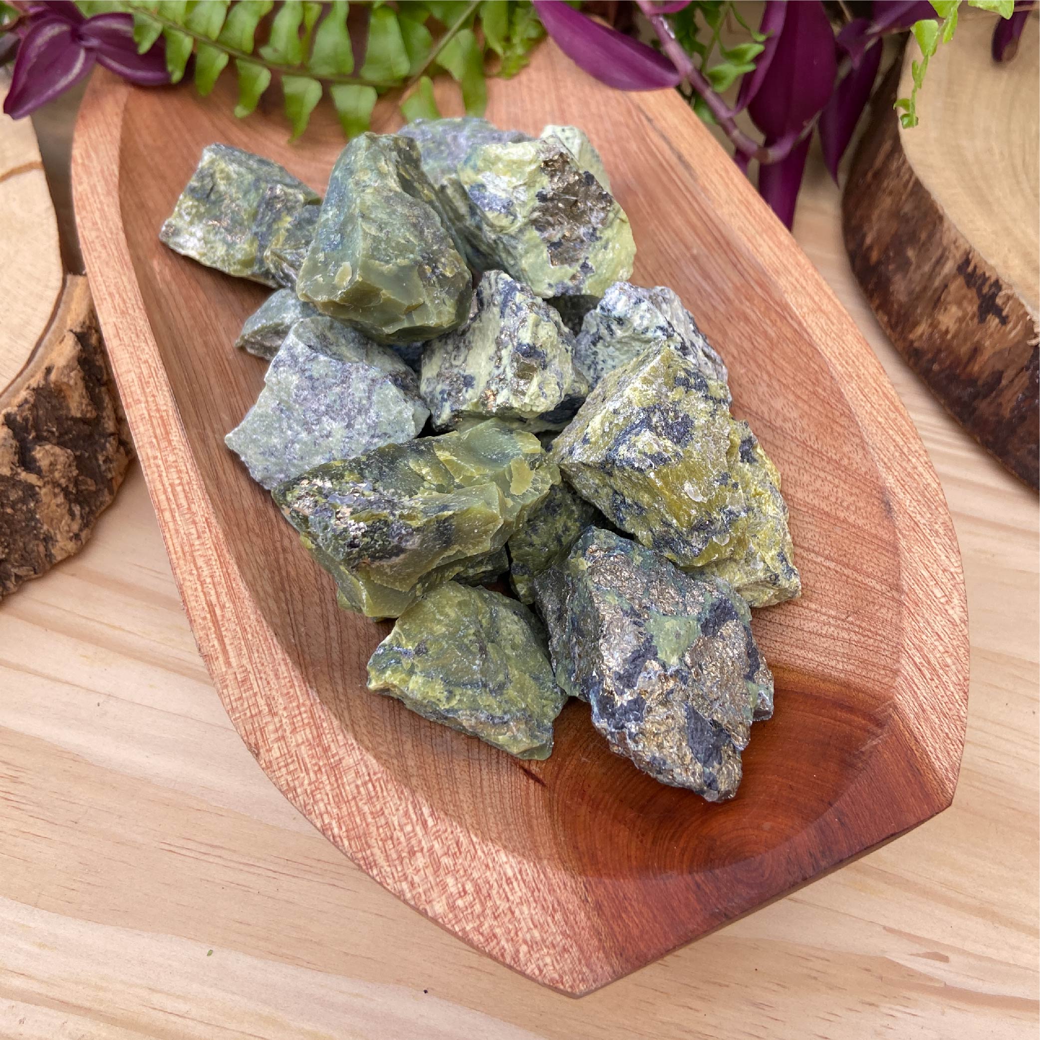 Serpentinita Bruta Natural - Cura Emocional e Espiritual - AdonaiOm