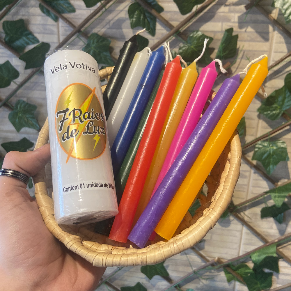 Kit de 9 Velas Coloridas e 1 Vela 7 dias Branca - AdonaiOm