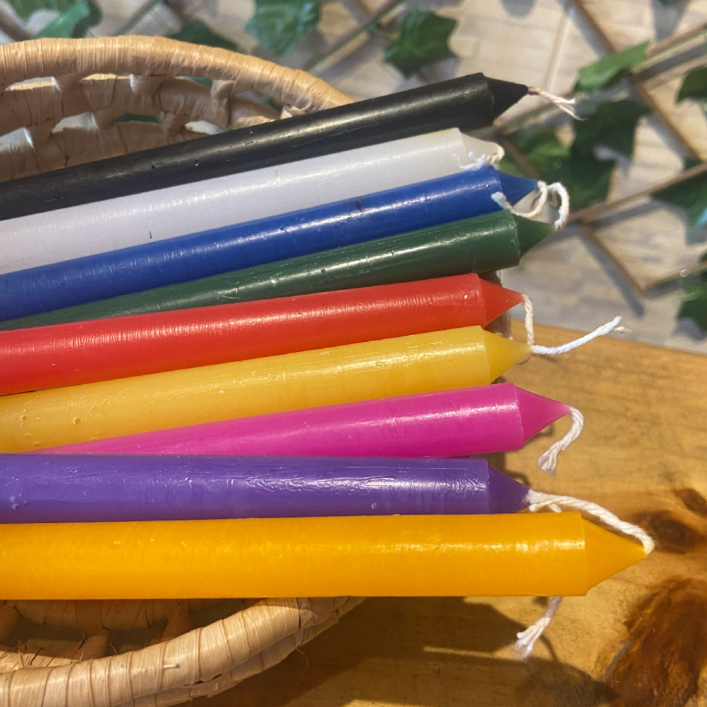 Kit de 9 Velas Coloridas e 1 Vela 7 dias Branca - AdonaiOm