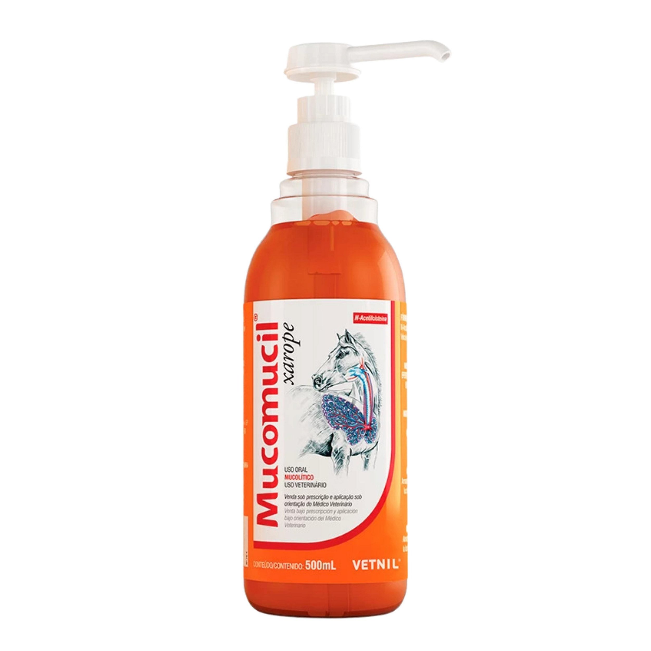 Mucomucil Xarope 500 mL - Vetnil - KV Medical Produtos Hospitalares e Veterinários