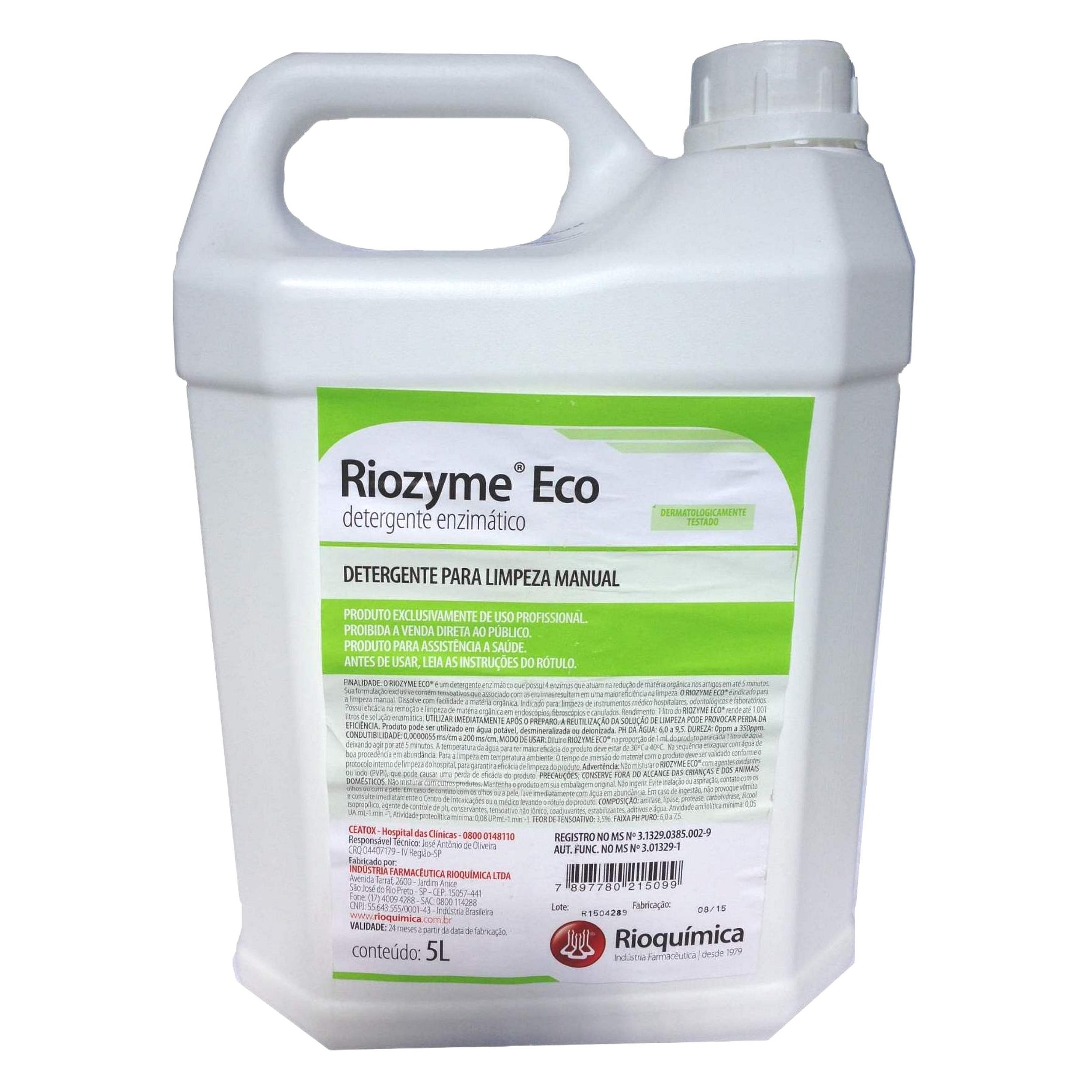 Riozyme Eco Detergente Enzimático 5 Lts - Rioquímica - KV Medical ...
