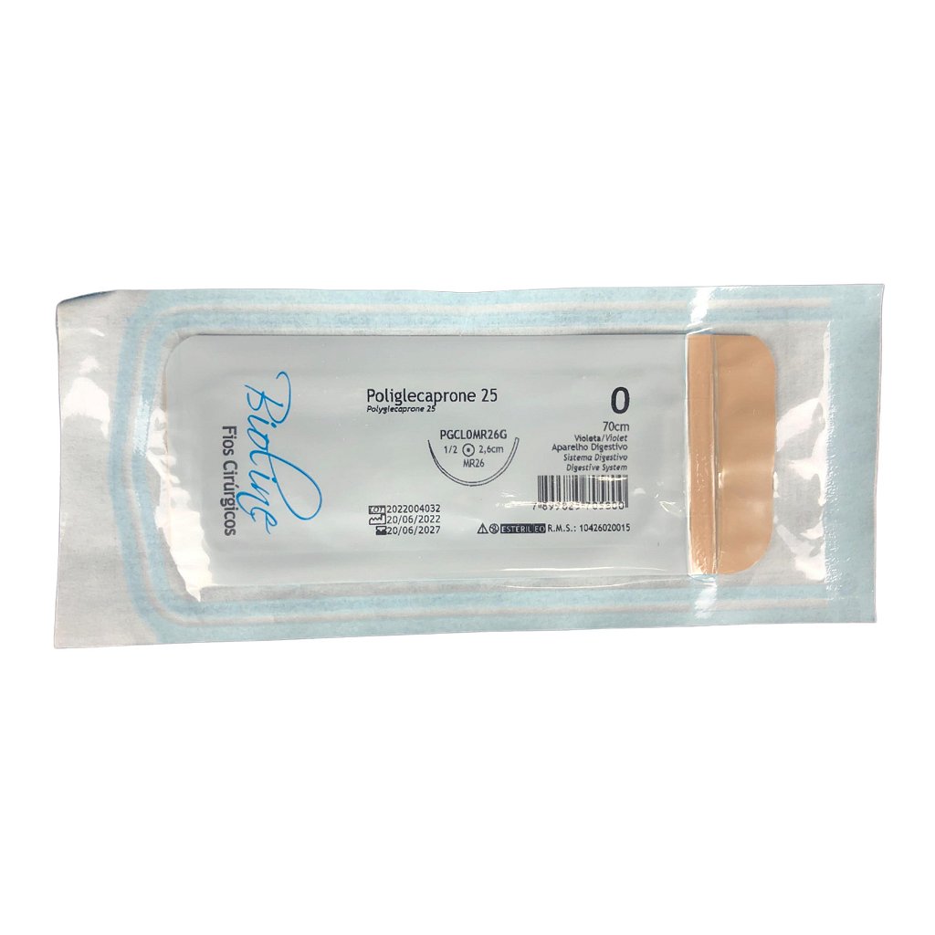 PGCL - Fio Poliglecaprone Nº 0 70 cm 1/2 R 2,6 cm Unitário - Bioline ...