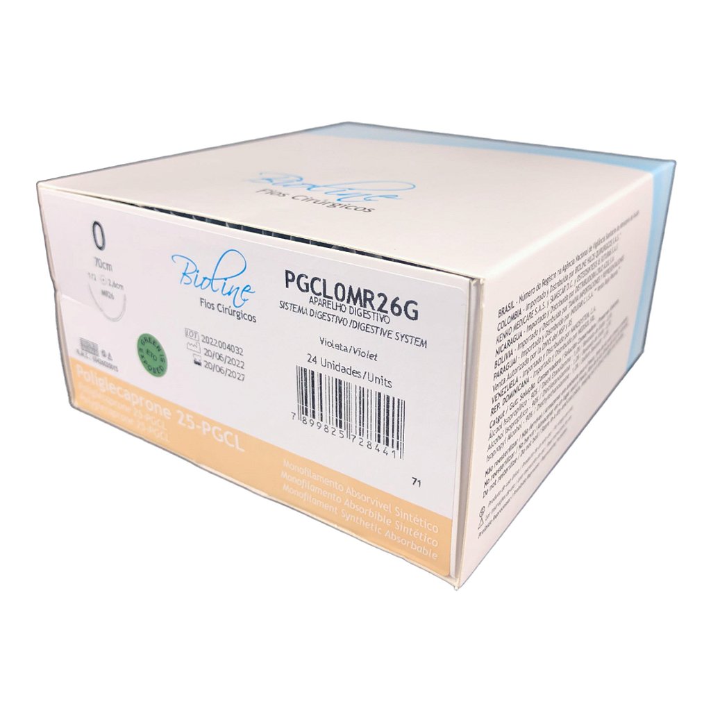 PGCL - Fio Poliglecaprone Nº 0 70 cm 1/2 R 2,6 cm Unitário - Bioline ...