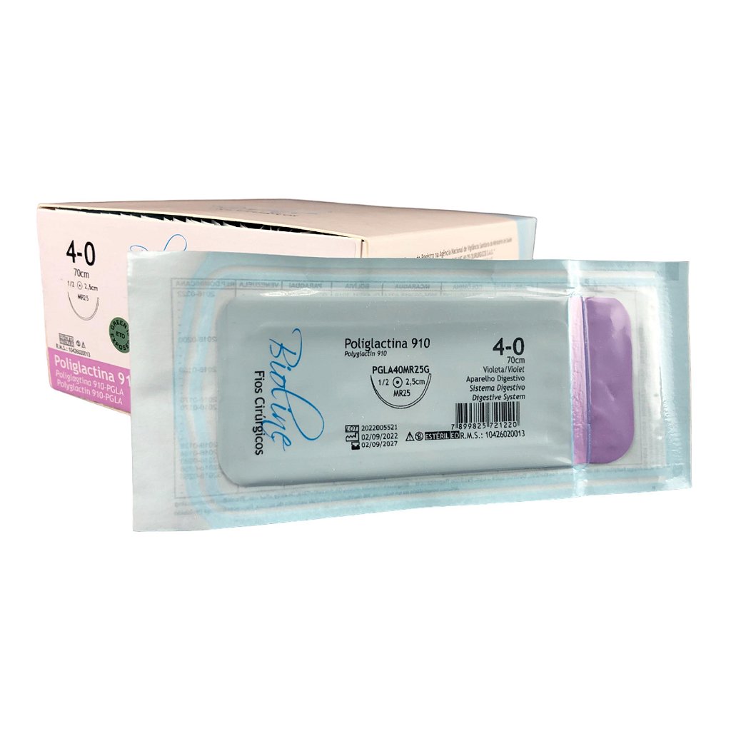 PGLA - Fio Poliglactina-910 Nº 4-0 70 cm 1/2 R 2,5 cm Unitário ...