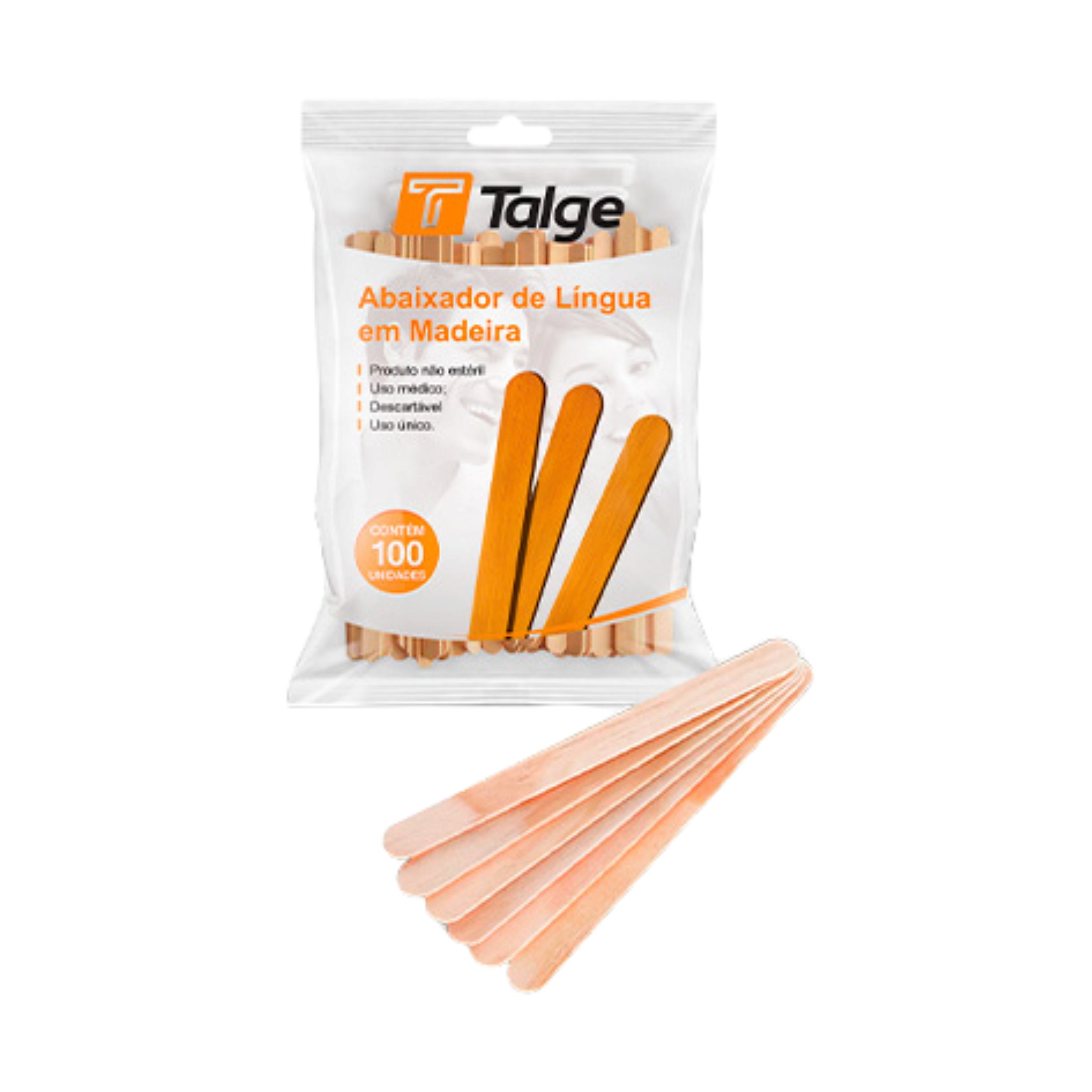 Abaixador de Língua de Madeira 100 Unidades - Talge - KV Medical ...