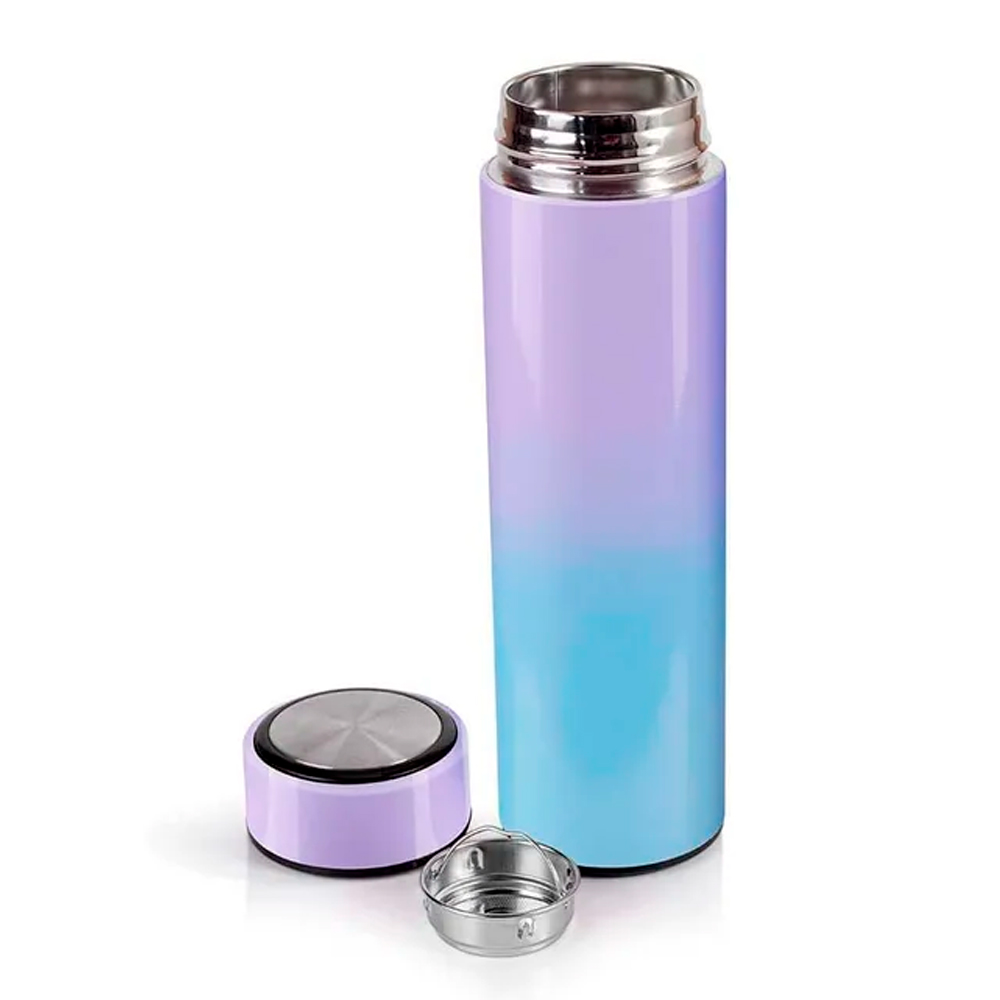 Garrafa térmica inteligente com termômetro digital colorida Tie Dye ...