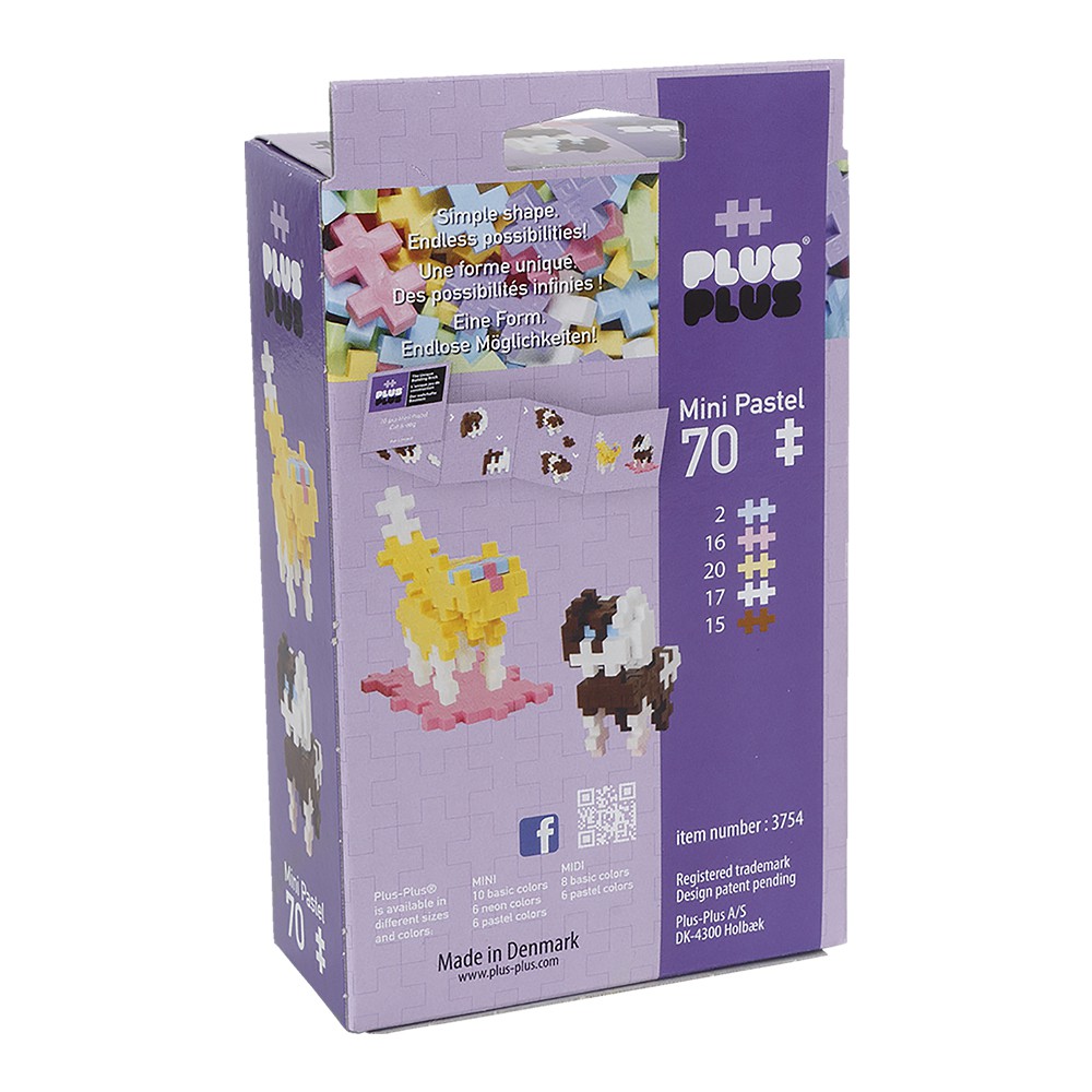 Blocos de Montar Plus-Plus Pastel Pets (Cat & Dog) - 70 pecas MINI ...