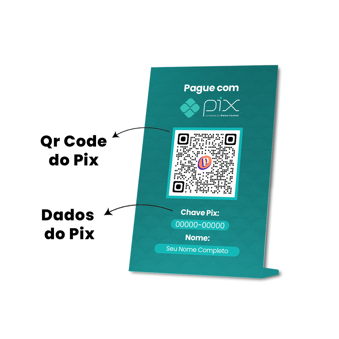 Display Qr Code Pix Personalizado - Plakinhas