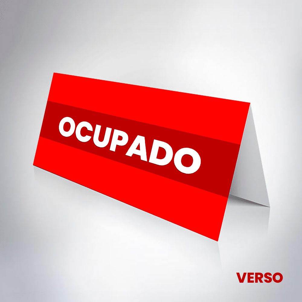 Placa de Mesa Atendimento Disponível e Ocupado - Plakinhas