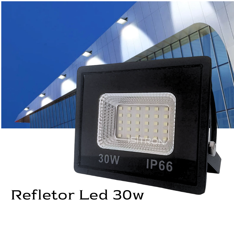 Refletor LED 30W SMD IP66 Branco Frio - isitron.com.br
