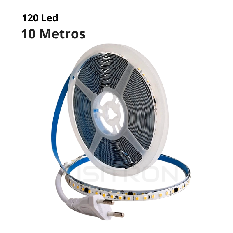 Fita 120 Led 3528 Ligação Direta Dupla Face IP44 com Silicone 10 Metro ...