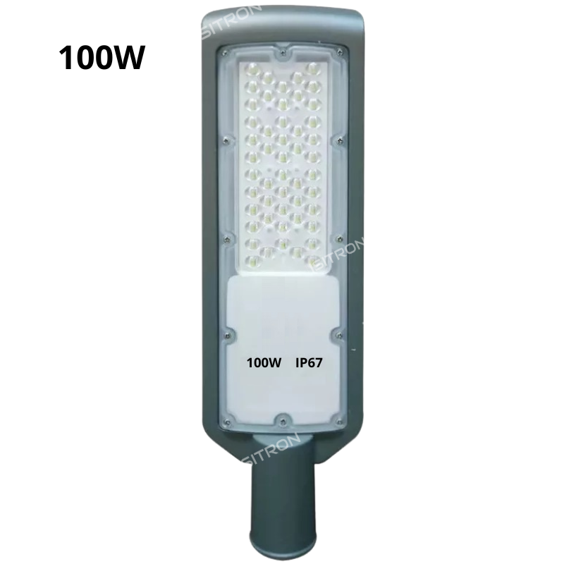 Luminária Pública Led 100W Com Rele Fotocélula Base Redonda SMD ...