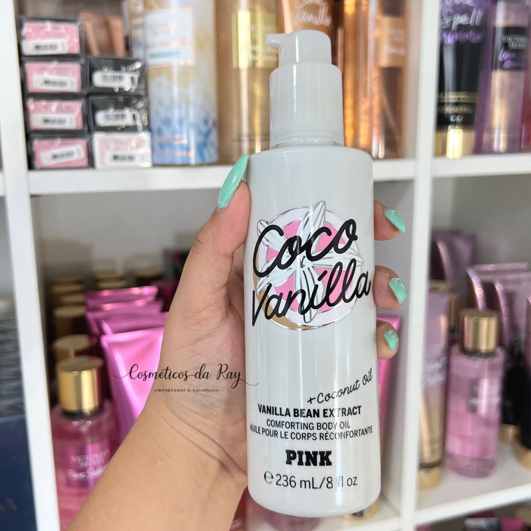 Body Oil Coco Vanilla Pink Victoria's Secret - Óleo Corporal 236ml - Cosmeticos da ray