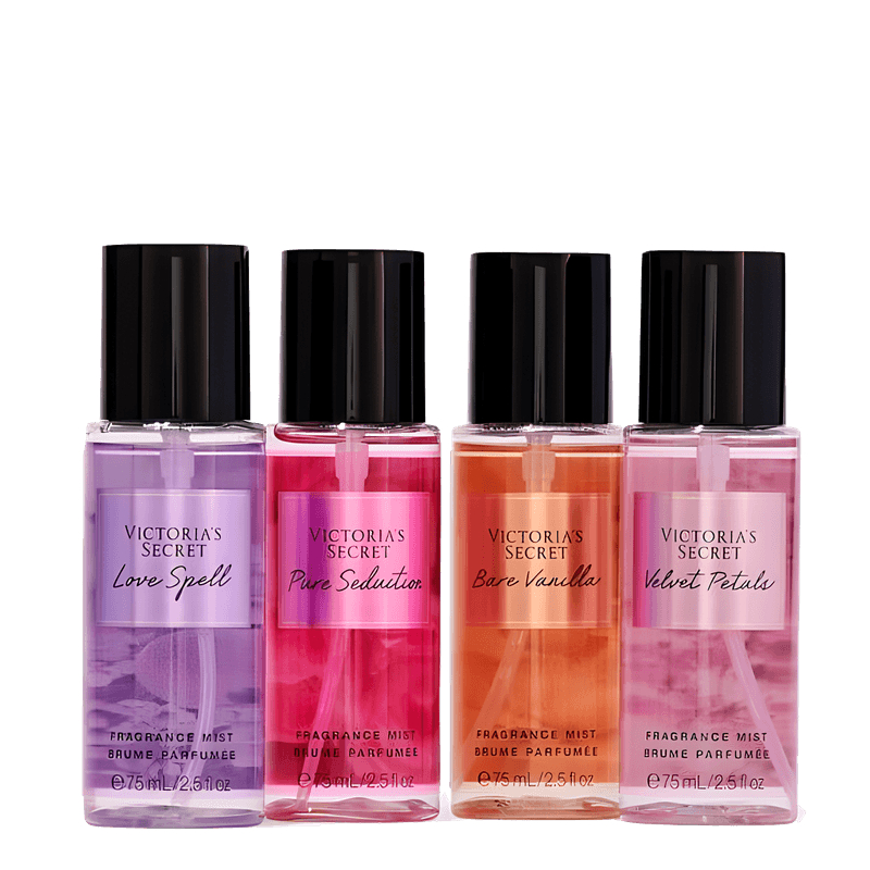 Kit Victoria's Secret 4 Body Splash Mais Vendidos - Cosmeticos da ray
