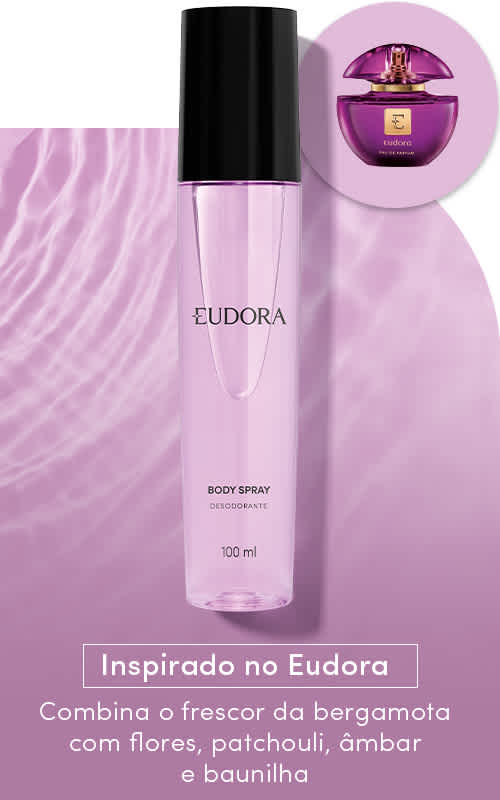 Body Spray Desodorante Eudora Roxo 100ml - Cosmeticos da ray