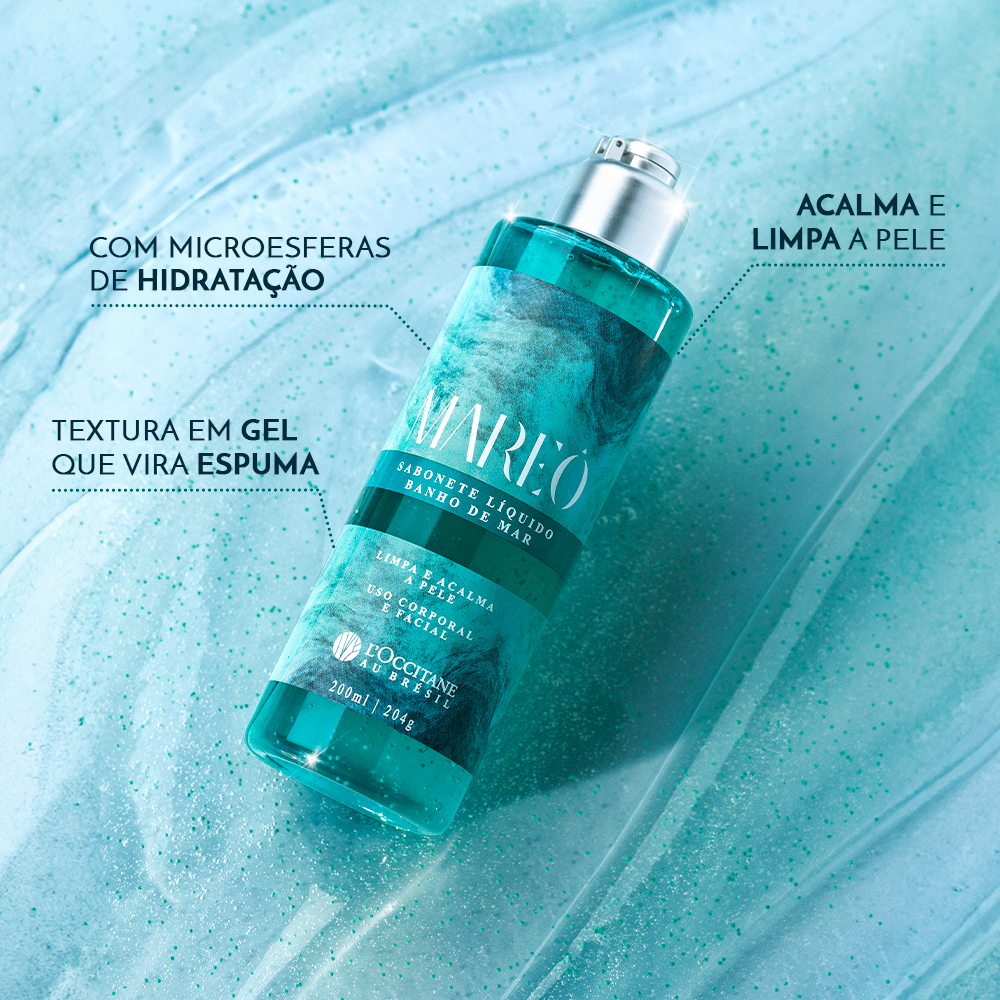 Sabonete Líquido Banho de Mar MARÊO L'Occitane 200ml - Cosmeticos da ray
