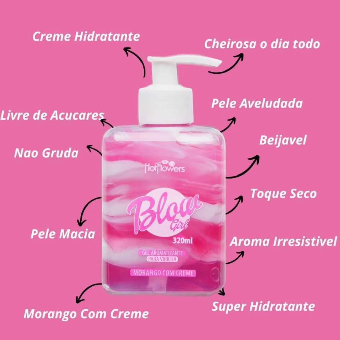 Blow Girl Hidratante Aveludado Beijável para Região Intima Morango com ...