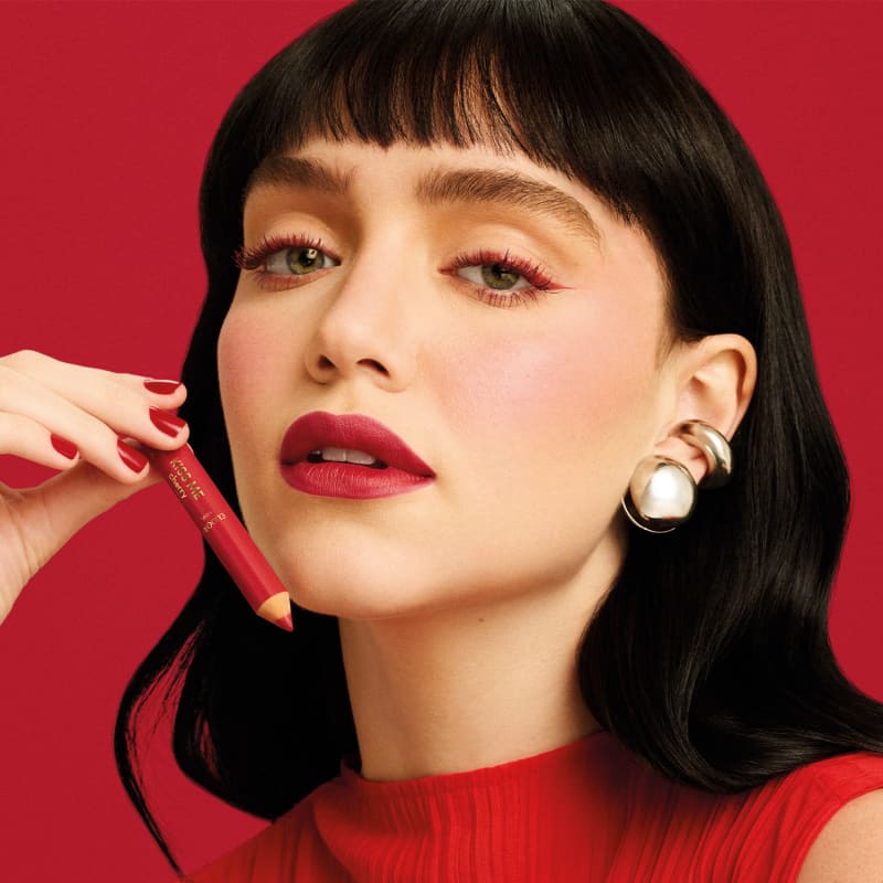 Lápis Multifuncional Vermelho Kiss Me Cherry 3 em 1 1,2g - Cosmeticos da ray