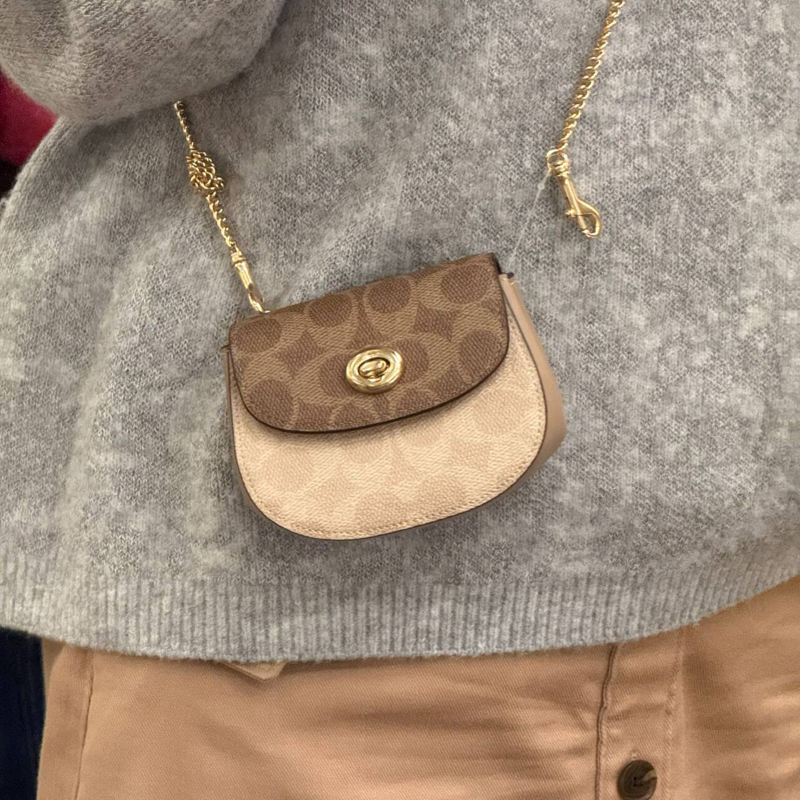 Bolsa Mini Turnlock Crossbody Coach Signature - Cosmeticos da ray