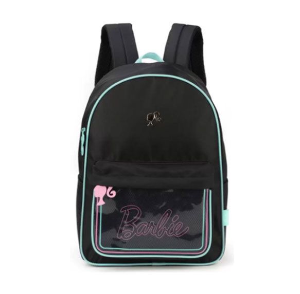 Mochila De Costas Barbie Bolso Transparente Maxlog Preta - Pequenos ...