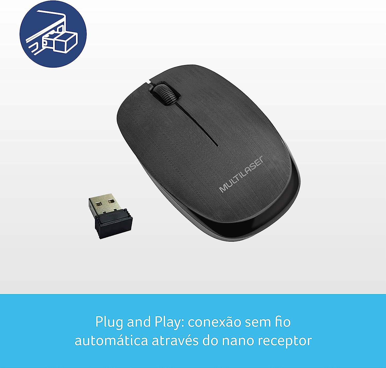 MOUSE SEM FIO M0251 - MULTILASER - SHOP ESCOLAR