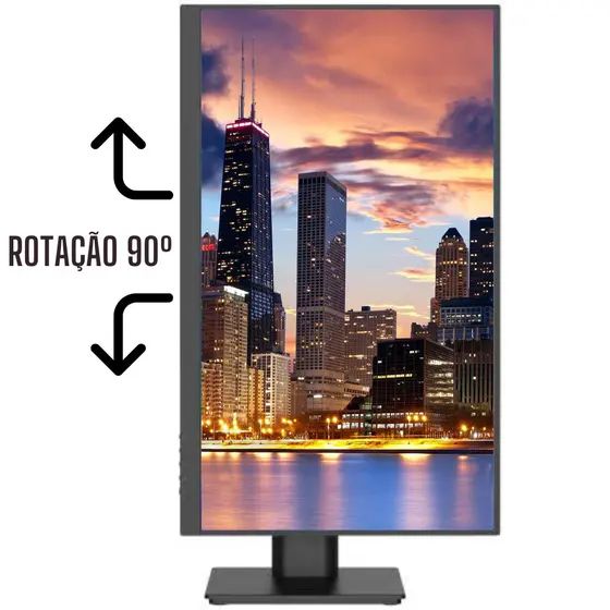 MONITOR 24'' LED ERGONÔMICO AJUSTE DE ALTURA, ROTAÇÃO VERTICAL, ROTAÇÃO ...