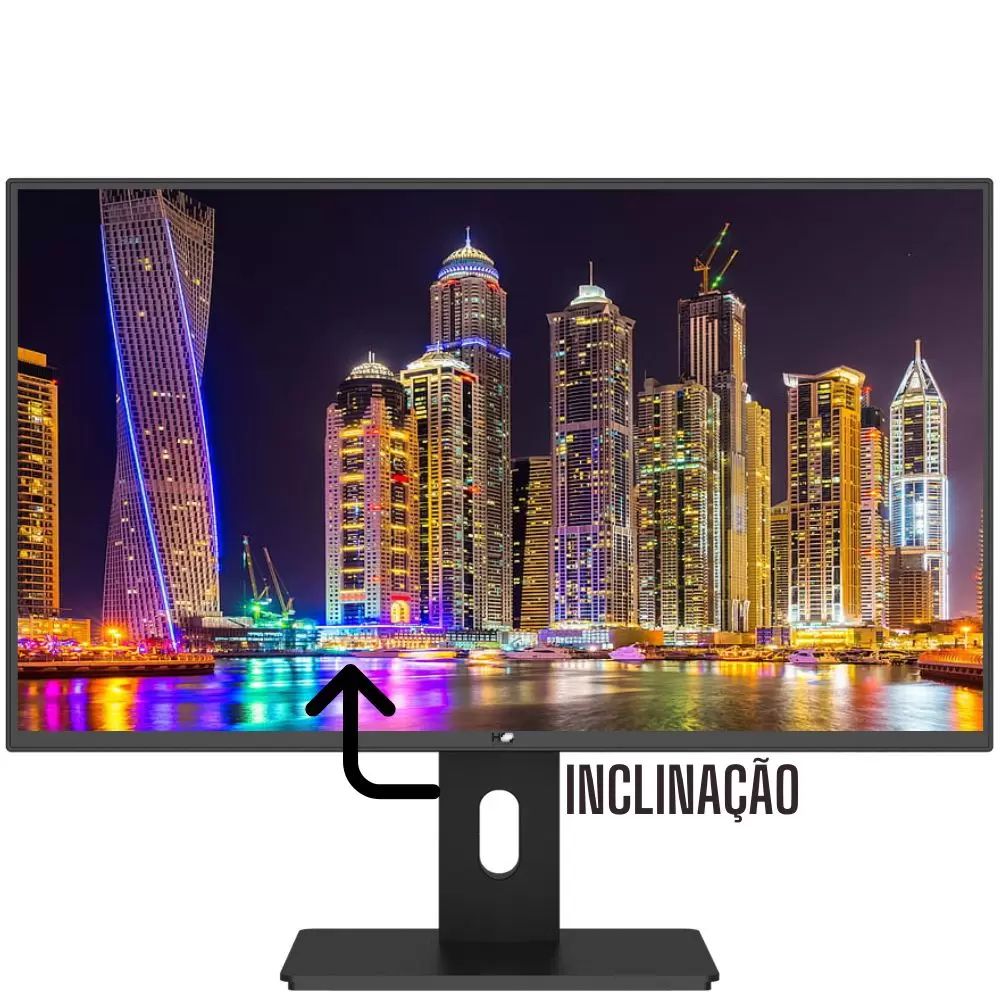 MONITOR 24'' LED ERGONÔMICO AJUSTE DE ALTURA, ROTAÇÃO VERTICAL, ROTAÇÃO ...